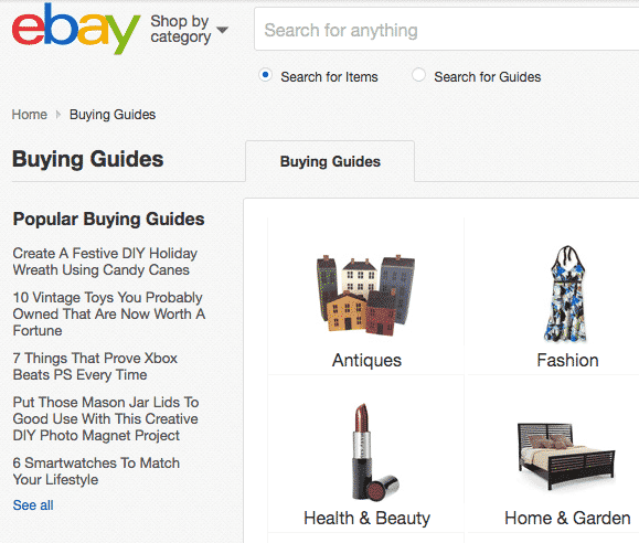 eBay Voluntarily Removing Guide Content from Site