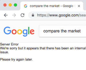 Compare the Market on Google: Server Error