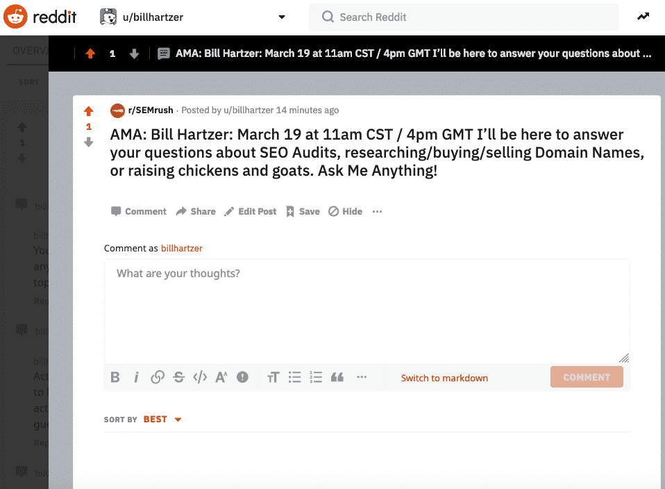 Reddit AMA With Bill Hartzer on SEO Audits and Domain Names - Bill Hartzer