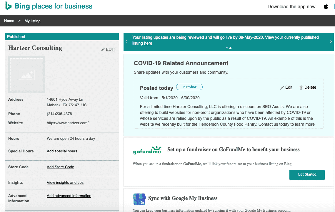 Bing Places Adds New Features - Bill Hartzer