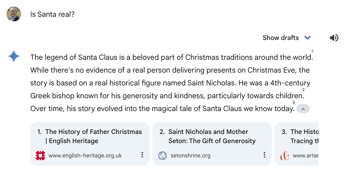 Is Santa Real? Here's What 3 Search Engines and 3 AIs Say - Bill Hartzer