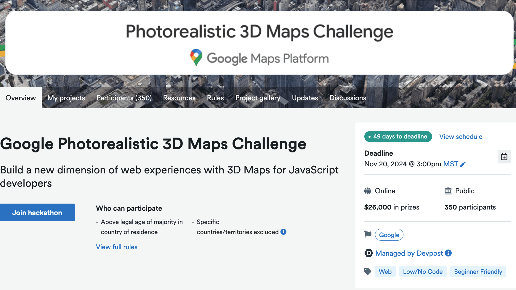 Unlock $26,000 in Prizes! Google’s 3D Maps Challenge for Developers ...